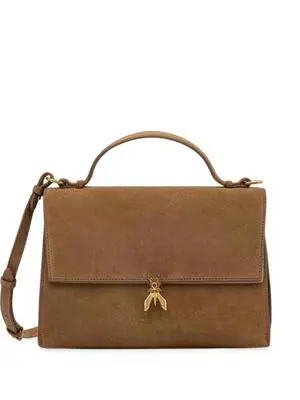 Patrizia Pepe Suede-finish Logo-plaque Tote Bag - Brown