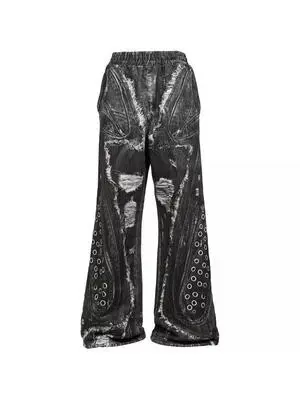 VIVAMUS Denim-print Track Pants - Black