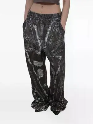 VIVAMUS Denim-print Track Pants