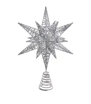 KURT.S.ADLER Glitter Star Tree Topper - Silver