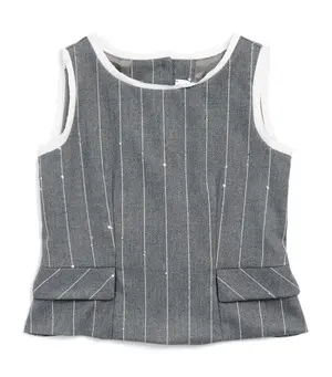 Monnalisa Pinstripe Levantina Sleeveless Top