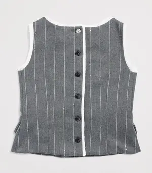 Monnalisa Pinstripe Levantina Sleeveless Top