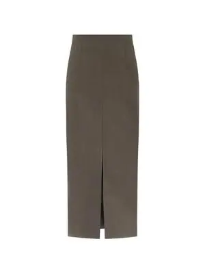 Paul & Shark Front-slit Pencil Midi Skirt - Brown