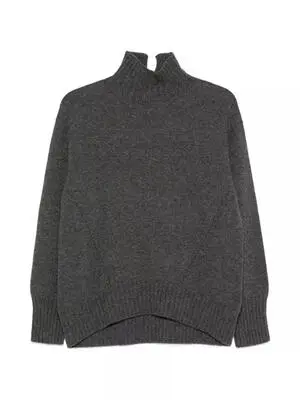 WHYCI High-neck Ribbed-trim Sweater - Grey