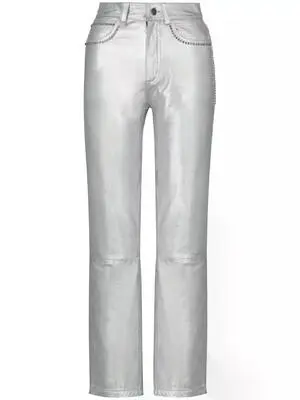 DANCASSAB Ruth Leather Trousers - Silver