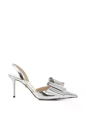 Mach & Mach Le Cadeau Bow-detail Slingback Pumps - Silver