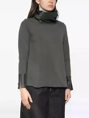 WHYCI High-neck Split-cuff T-shirt