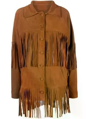 DANCASSAB Loretta Fringed Leather Jacket - Brown