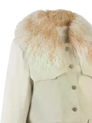 DANCASSAB Fanny Shearling-collar Suede Jacket