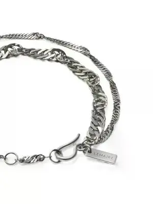 LEMAIRE Twisted-chain Bracelet In Rhodium-plated