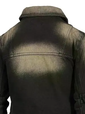 VIVAMUS Bleached Ruched-sleeve Denim Jacket
