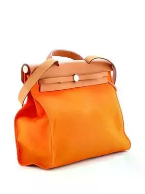 Hermès Herbag Zip Leather And Toile 39 Satchel