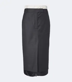 RÓHE Paneled Virgin Wool Pencil Skirt