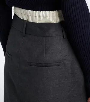 RÓHE Paneled Virgin Wool Pencil Skirt