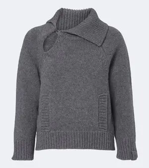 Victoria Beckham Asymmetric Virgin Wool Sweater - Grey