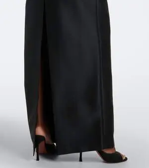 Rebecca Vallance Venus Embellished Crepe Bustier Gown