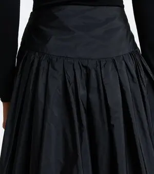 Max Mara Gathered Taffeta Maxi Skirt