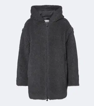 Max Mara Hooded Wool, Alpaca, And Silk Coat - Grey