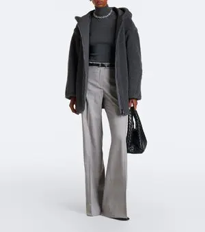Max Mara Hooded Wool, Alpaca, And Silk Coat