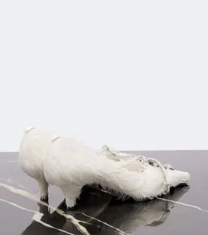 Prada Feather-trimmed Satin Pumps