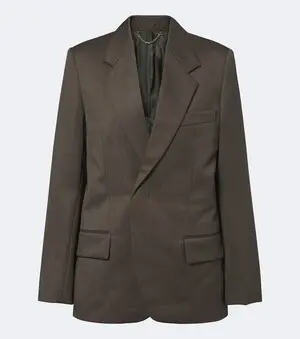Victoria Beckham Virgin Wool Twill Blazer - Green