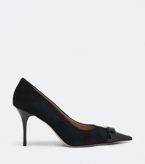 JW Anderson Embellished Leather-trimmed Suede Pumps