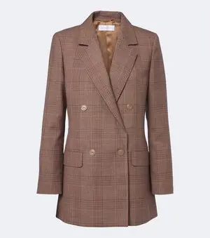 Max Mara Double-breasted Virgin Wool Blazer - Multicoloured