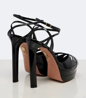 AQUAZZURA Moves Patent Leather Platform Sandals