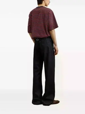 CROQUIS Striped Sailboat-embroidery T-shirt