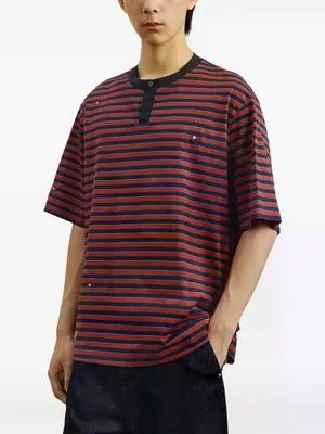 CROQUIS Striped Sailboat-embroidery T-shirt