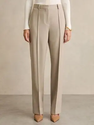 REISS Straight-leg Textured Wool-blend Suit Trousers