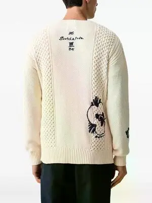 Scotch & Soda X Royal Delft Embroidered Cable-knit Sweater