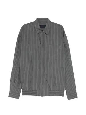 JUUN.J Vertical-stripe Shirt Jacket - Grey
