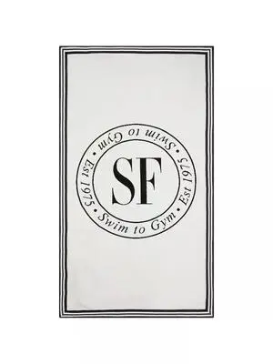 Seafolly Heritage Logo-print Striped Beach Towel - Neutrals
