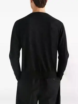 LEMAIRE Fine Mouliné Merino Wool Sweater - Black