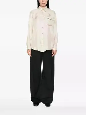 Antonelli Firenze Beaded-trim Pocket Shirt - Neutrals