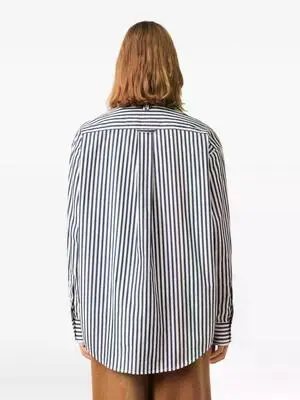 AMI Paris Large Striped Cotton Shirt With Removable Collar