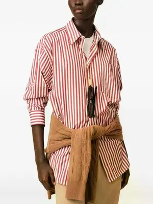 AMI Paris Large Striped Shirt With Embossed De Coeur