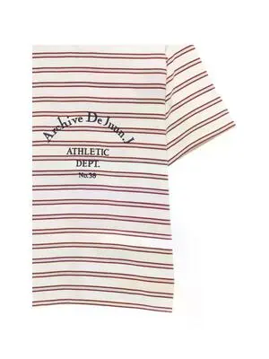 JUUN.J Striped Logo-print T-shirt