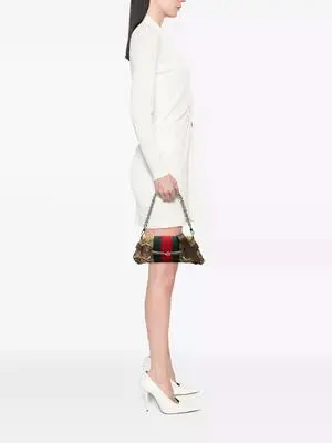 Gucci 2000-2015 Small Gg Canvas Horsebit Web Chain Satchel - Neutrals