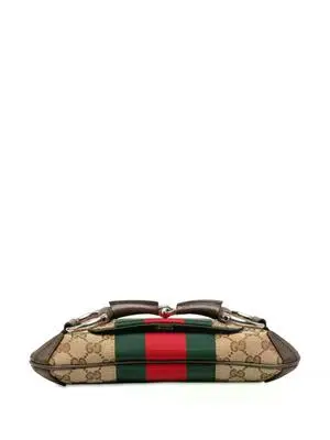 Gucci 2000-2015 Small Gg Canvas Horsebit Web Chain Satchel