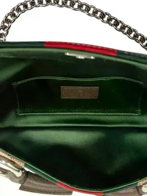 Gucci 2000-2015 Small Gg Canvas Horsebit Web Chain Satchel