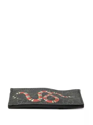 Gucci 2016-2022 Gg Supreme Kingsnake Card Holder - Grey