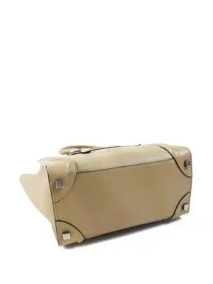 Celine Micro Drummed Calfskin Luggage Tote Bag - Neutrals