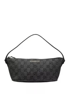 Gucci 2000-2015 Gg Denim Boat Shoulder Bag - Grey