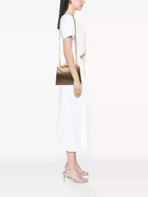 FERRAGAMO 2010-2026 Metallic Calfskin Chain Shoulder Bag