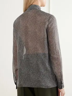 Gabriela Hearst Shildon Printed Silk-satin Blouse