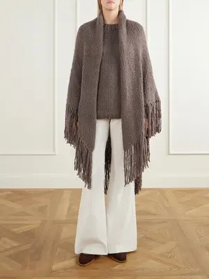 Gabriela Hearst Lauren Fringed Cashmere Wrap - Gray