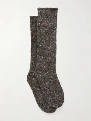 Gabriela Hearst Stela Ribbed Cashmere-blend Socks - Gray