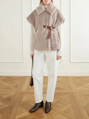 Max Mara Newabavo Belted Alpaca, Wool And Silk-blend Cape
